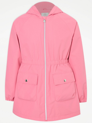 Pink Lightweight Longline Rain Mac | Kids | George at ASDA