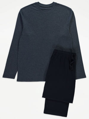 Navy Long Sleeve Long Leg Pyjamas | Men | George at ASDA