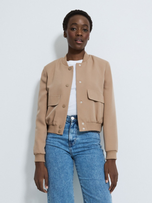 Mocha Crepe Bomber Jacket | Women | George at ASDA