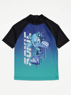 Sonic The Hedgehog Blue Ombre Rash Vest | Kids | George at ASDA