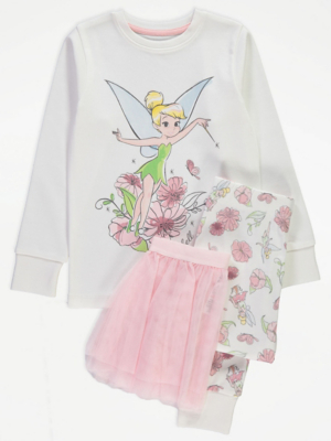 Disney Tinker Bell White Long Sleeve Pyjamas and Tutu | Kids | George ...