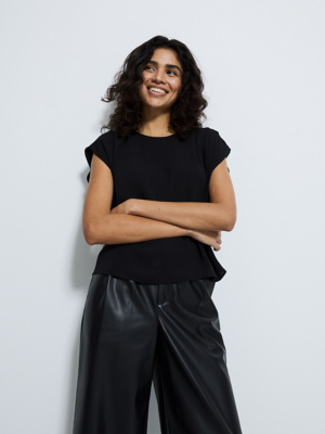 Black Short Sleeve Shell Blouse | Women | George at ASDA
