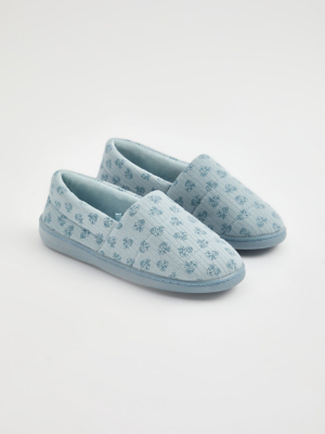 Light Blue Floral Full Back Cupsole Slippers | Lingerie | George at ASDA