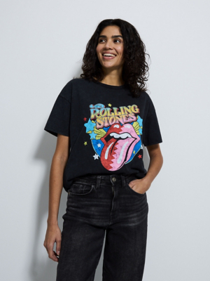 The Rolling Stones Shooting Star Acid Wash T-Shirt | Women | George at ASDA