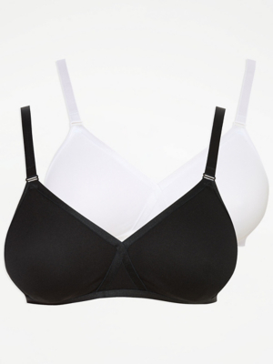 Cross Front Non Padded Full Cup Bras 2 Pack | Lingerie | George at ASDA