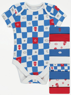 Marvel Spider-Man Checked Short Sleeve Bodysuits 10 Pack | Baby ...