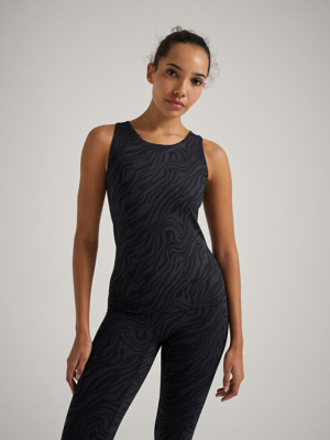 Gym Locker So Power Charcoal Zebra Sports Bra Vest and Leggings Set ...