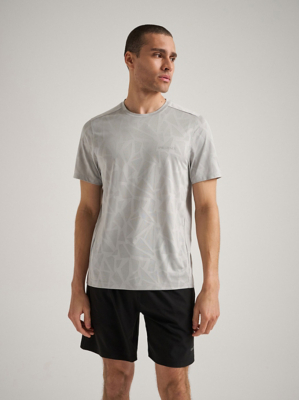 Gym Locker Light Grey Jacquard Running T-Shirt | Men | George at ASDA