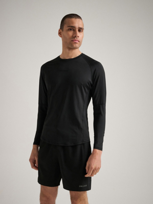 Gym Locker Black Long Sleeve Base Layer Top | Men | George at ASDA