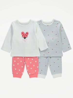 Striped Ladybird Long Sleeve Pyjamas 2 Pack | Baby | George at ASDA