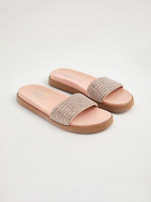 Diamante Strap Slider Sandals | Women | George at ASDA