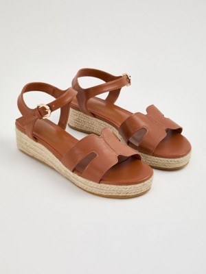 Tan Flatform Strappy Wedges | Women | George at ASDA