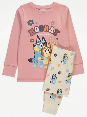 Bluey Bingo Pink Floral Hooray Long Sleeve Pyjamas | Kids | George at ASDA