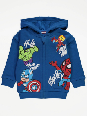 Marvel Superhero Blue Zip Through Hoodie | Kids | George at ASDA
