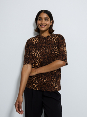 Leopard Print Short Sleeve Tunic Top | Women | George at ASDA