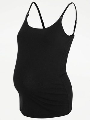 Maternity Black Nursing Cami Vest Top | Women | George at ASDA