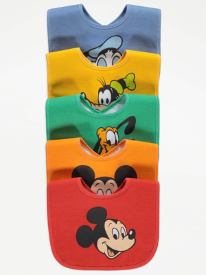 Disney Mickey & Friends Bright Bibs 5 Pack | Baby | George at ASDA