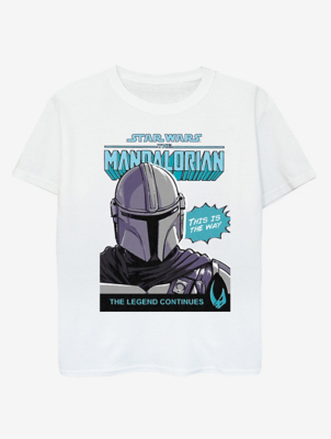 NW2 The Mandalorian Mando Comic Cover Kids White T-Shirt | Kids ...