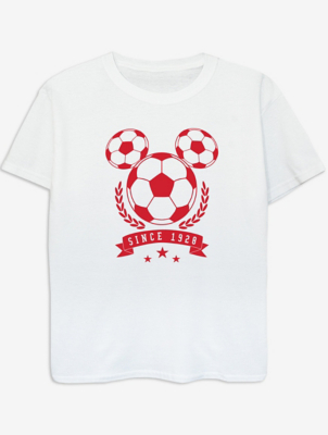 Mickey Mouse Football Boys White Printed T-Shirt | Kids | George at ASDA