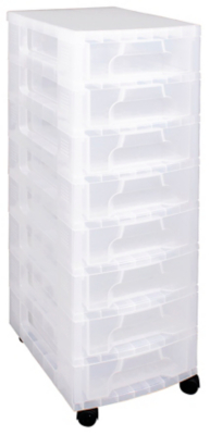 Really Useful Slimline Storage Tower 8 X 7L Clear | Home | George at ASDA