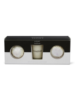 Aroma Works Votive & Aromabomb Gift set candle Petitgrain & Lavender ...