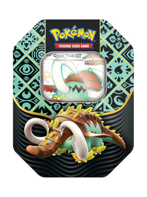 Pokémon TCG: Scarlet & Violet 4.5 Paldean Fates Tin - Great Tusk - Iron ...