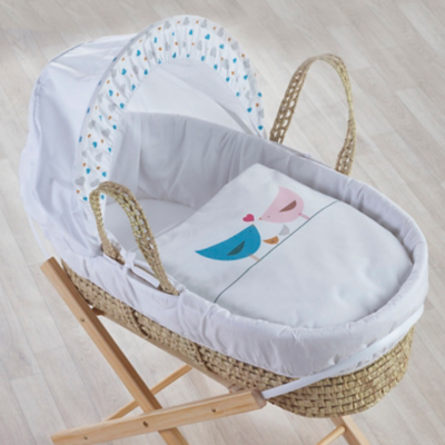 Kinder Valley Love Birds Moses Basker 4 Piece Bedding Set | Baby ...