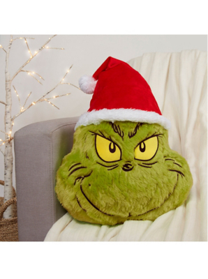 The Grinch Shaped Plush Cushion | Christmas | George at ASDA