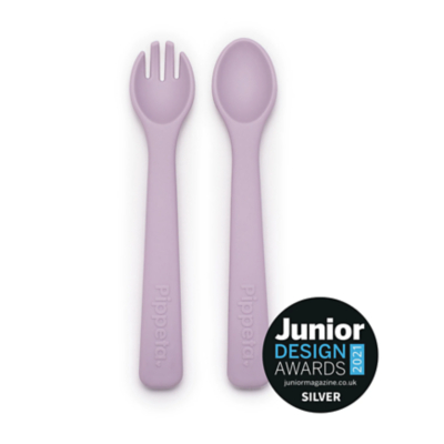 Pippeta Lilac Silicone Spoon & Fork | Baby | George at ASDA