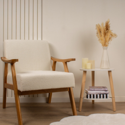 Scottish Everlastings Cream Flat-Arm Boucle Chair | Home | George at ASDA