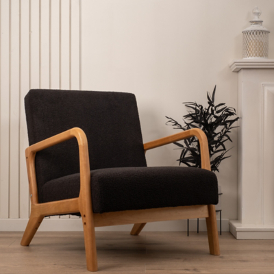Scottish Everlastings Black Curve-Arm Boucle Chair | Home | George at ASDA