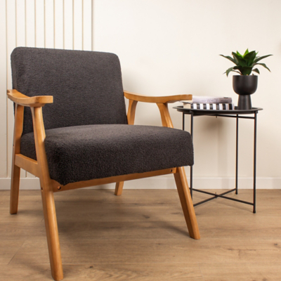 Scottish Everlastings Black Flat-Arm Boucle Chair | Home | George at ASDA