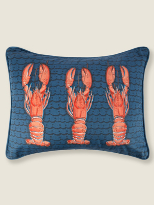 Blue Lobster Print Cushion With Flap | Home | George at ASDA