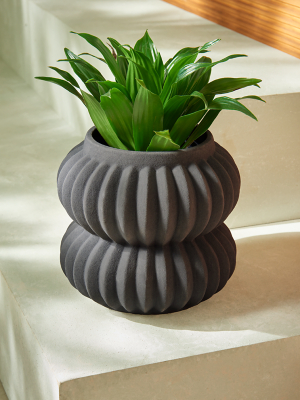 Grey Ribbed Vertical Double Planter | Outdoor & Garden | George at ASDA