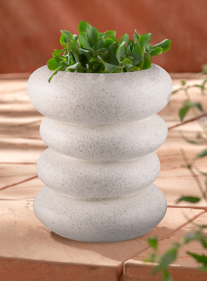 White Riverside Ribbed Planter | Outdoor & Garden | George at ASDA