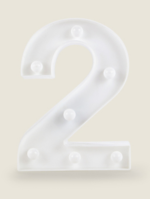 White Number 2 Birthday Light | Toys & Character | George at ASDA
