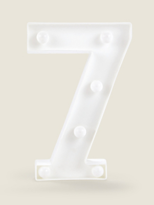 White Number 7 Birthday Light | Toys & Character | George at ASDA