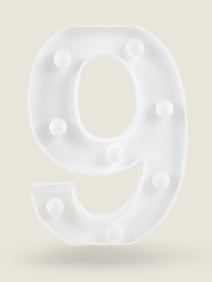 White Number 9 Birthday Light | Toys & Character | George at ASDA