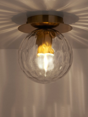 Gold & Glass Flush Ceiling Light | Home | George at ASDA