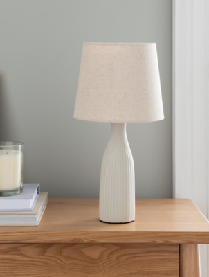 Cream Fluted Table Lamp | Home | George at ASDA