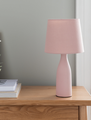Pink Fluted Table Lamp | Home | George at ASDA