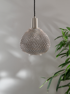 Grey Faceted Glass Easy Fit Shade | Home | George at ASDA