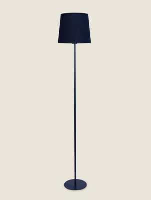 Navy Velvet Effect Shade Painted Base Floor Lamp | Home | George at ASDA