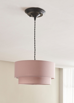 Pink Two-Tier Faux Linen Easy-Fit Shade | Home | George at ASDA