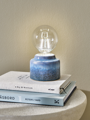 Blue Reactive Glaze Portable Battery Lamp | Home | George at ASDA