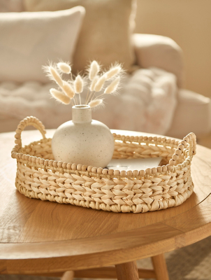 Stacey Solomon Natural Corn Husk Beaded Tray | Home | George at ASDA