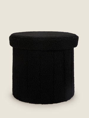 Black Sherpa Storage Stool | Home | George at ASDA