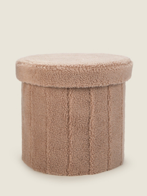 Natural Sherpa Storage Stool | Home | George at ASDA