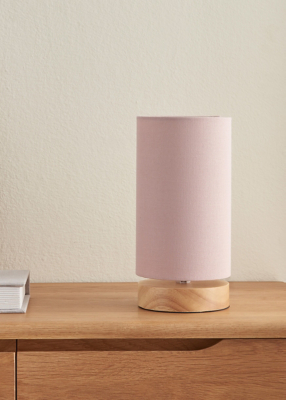 Pink Faux Linen Cylinder Lamp | Home | George at ASDA