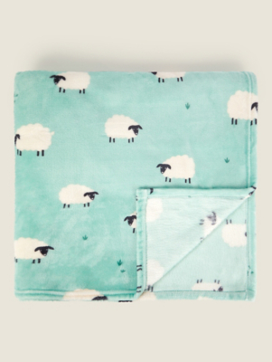 Green Sheep Print Super Soft Throw | Home | George at ASDA